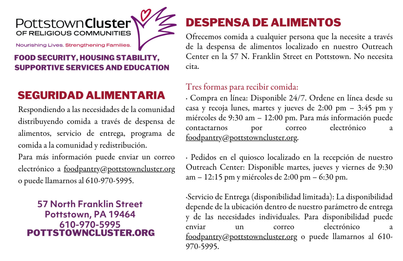 Flyer Materials and Resources – Pottstown Cluster of Religious Communities