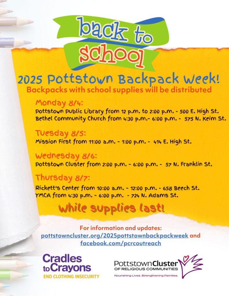2025 Pottstown Backpack Week – Pottstown Cluster of Religious Communities
