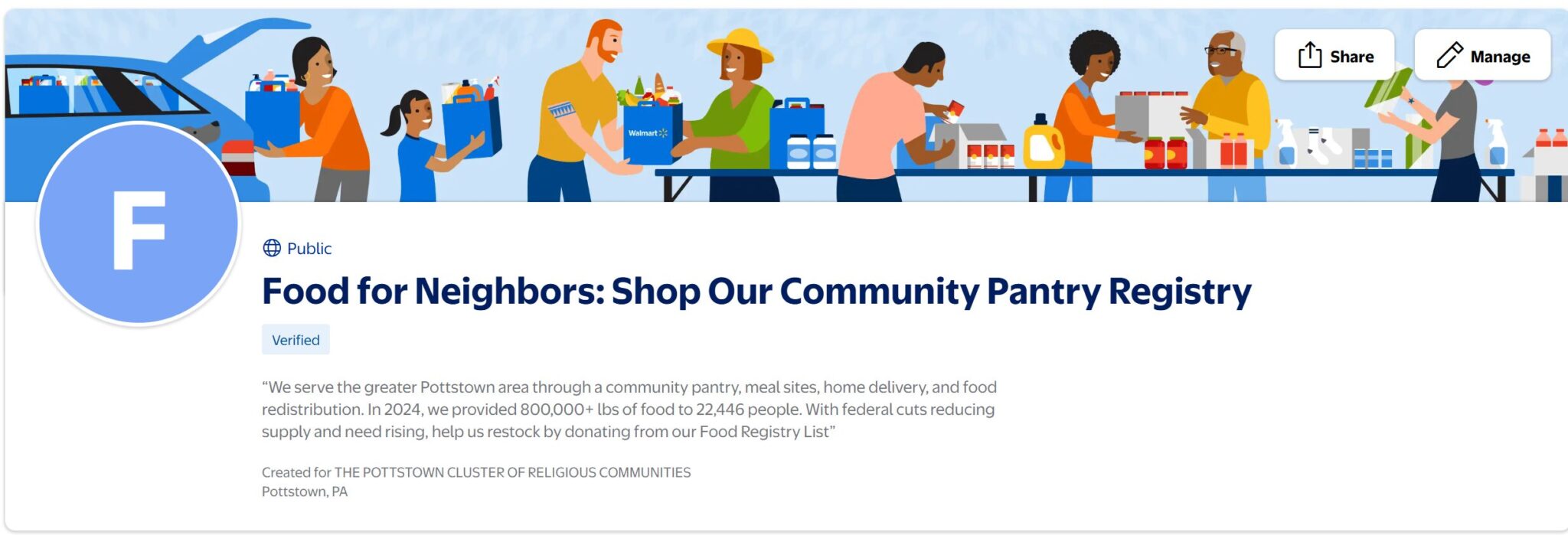 Food for Neighbors: Community Pantry Virtual Food Drive – Pottstown ...